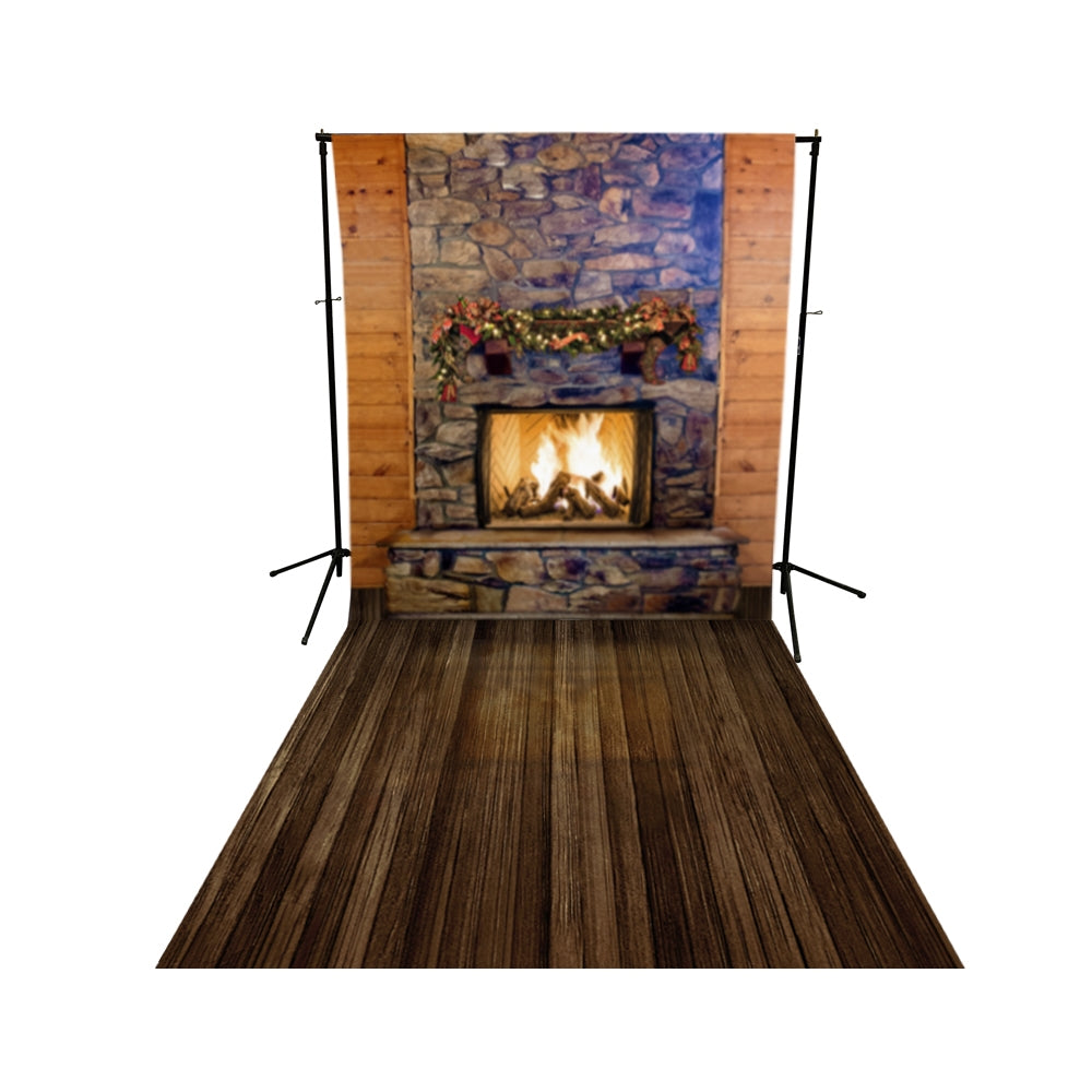 Cozy Cabin Floor Extended Printed Backdrop | Backdrop Express Cozy Cabin Floor Extended Printed ...