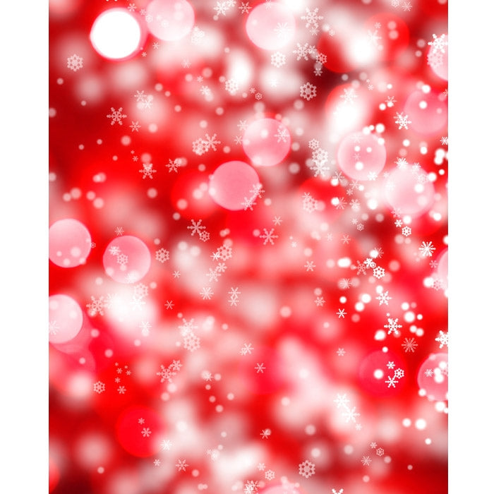 Red Shimmering Snowflakes Printed Backdrop | Backdrop Express Red ...