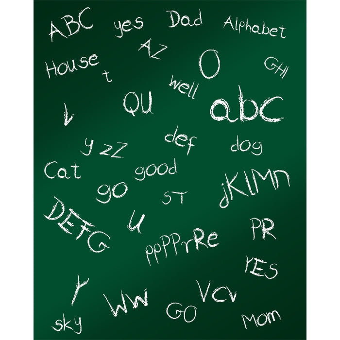 ABC Chalkboard Printed Backdrop | Backdrop Express ABC Chalkboard ...