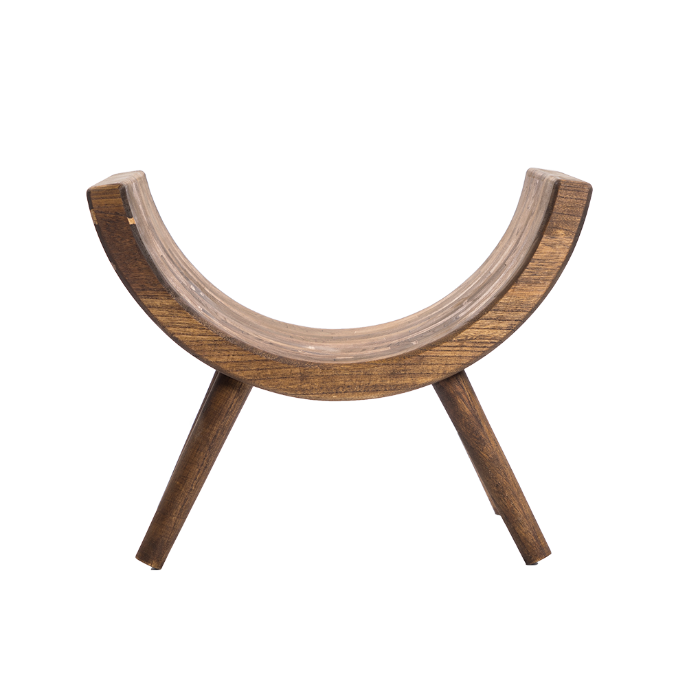 Wood Curved Bench Stool and Posing Prop | Backdrop Express Wood Curved ...