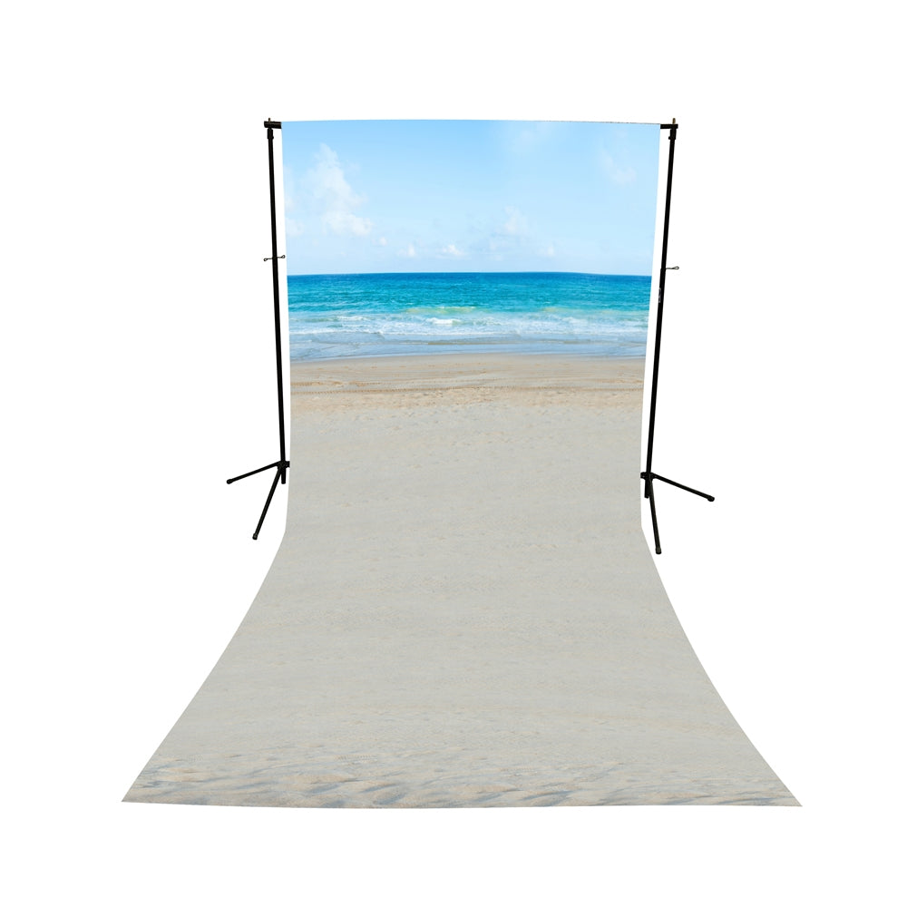 Beach Waves Floor Extended Printed Backdrop | Backdrop Express