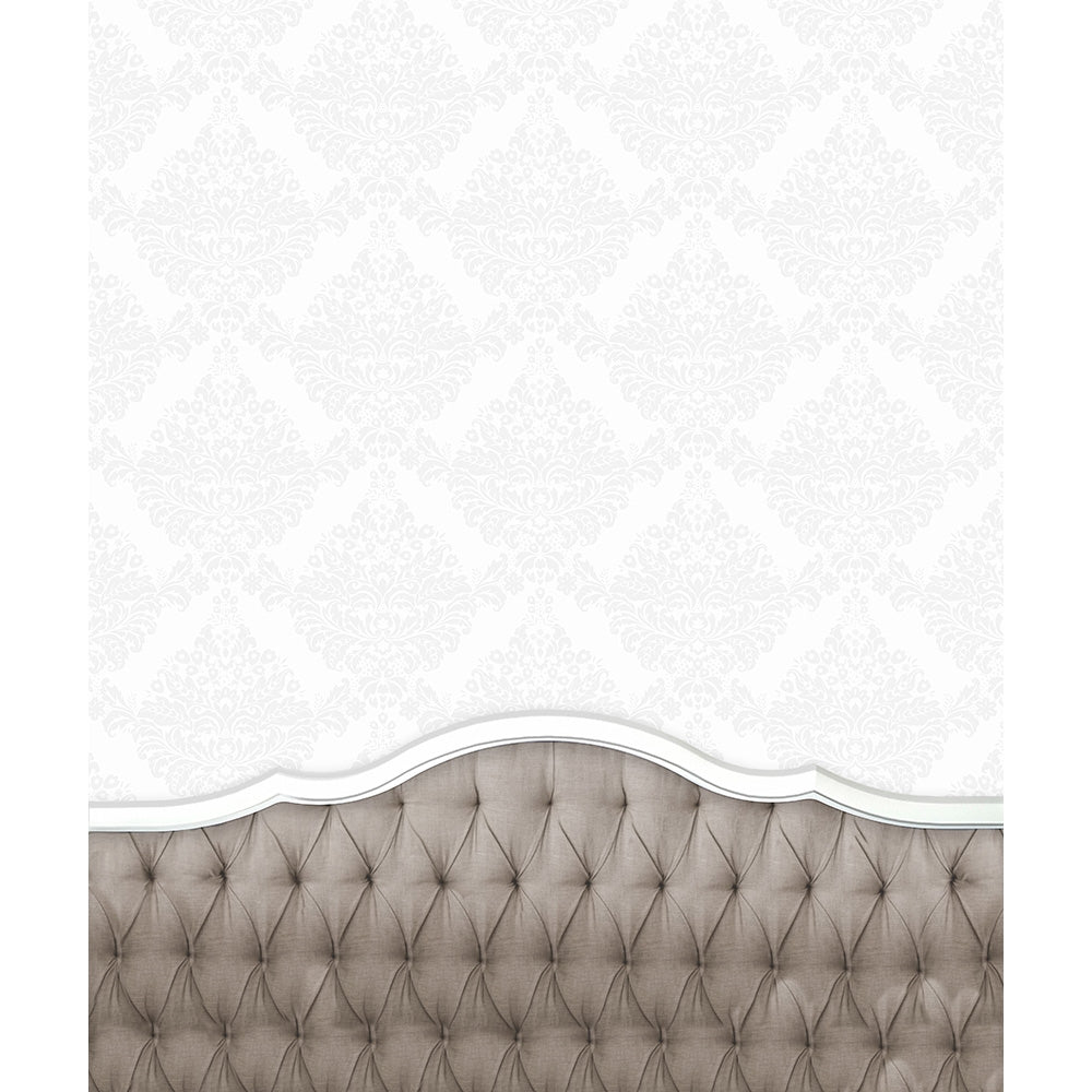 Mocha Tufted Headboard Printed Backdrop | Backdrop Express Mocha Tufted ...