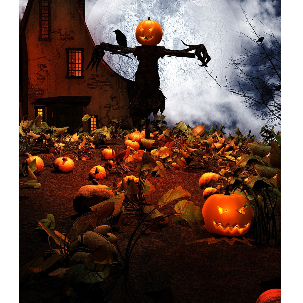 Haunted Pumpkin Patch Printed Backdrop | Backdrop Express Haunted ...