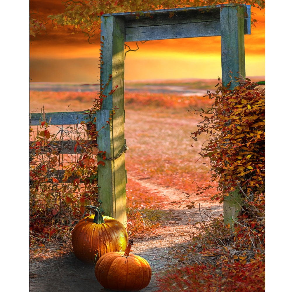 Autumn Gate Printed Backdrop | Backdrop Express Autumn Gate Printed ...