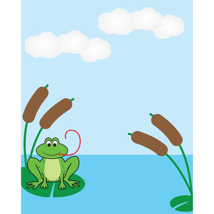 Frog on a Pond Printed Backdrop | Backdrop Express Frog on a Pond ...