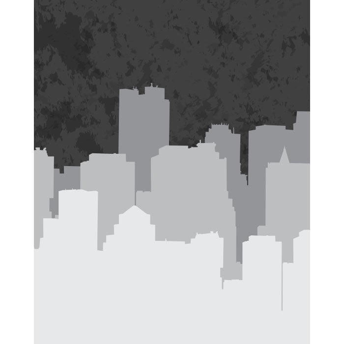 Grayscale City Printed Backdrop | Backdrop Express Grayscale City ...