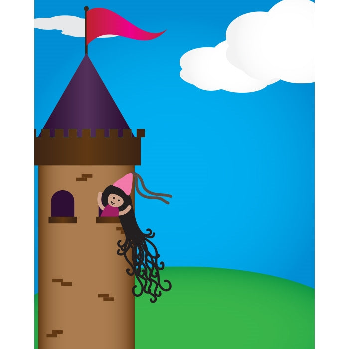 Princess in Tower Printed Backdrop | Backdrop Express Princess in Tower ...