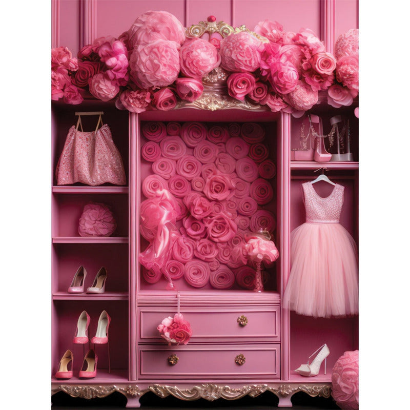 Barbie Closet Printed Backdrop | Backdrop Express Barbie Closet Printed ...
