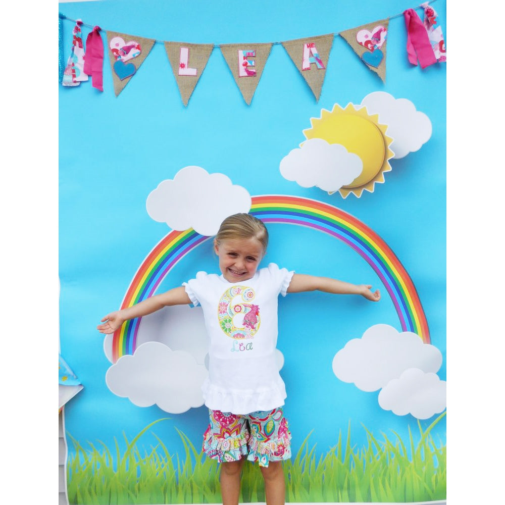 Sunshine and Rainbows Printed Backdrop | Backdrop Express