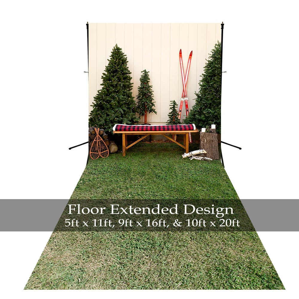 Ski Lodge Scenic Printed Backdrop | Backdrop Express Ski Lodge Scenic ...