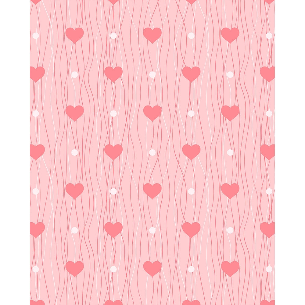 Pink Heart Strings Printed Backdrop – Backdrop Express Pink Heart ...